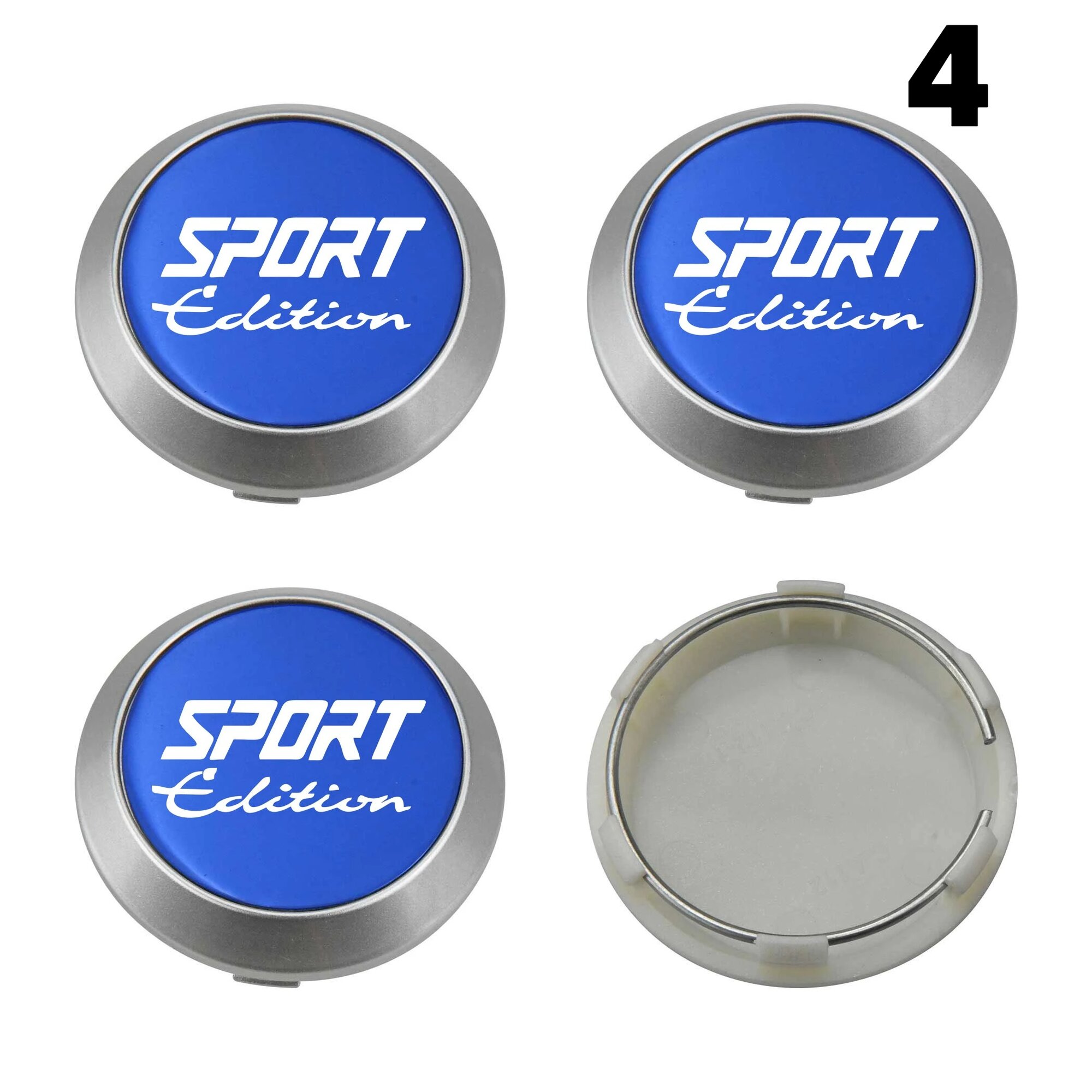 Колпачки центральные колесные Эмблема SPORT RACING Стикеры логотипом 64мм Заглушки ступицы 4
