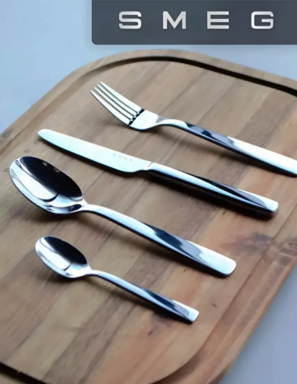 Набор столовых приборов SMEG на 1 персону, 4 предмета, нержавеющая сталь для дома, ресторана