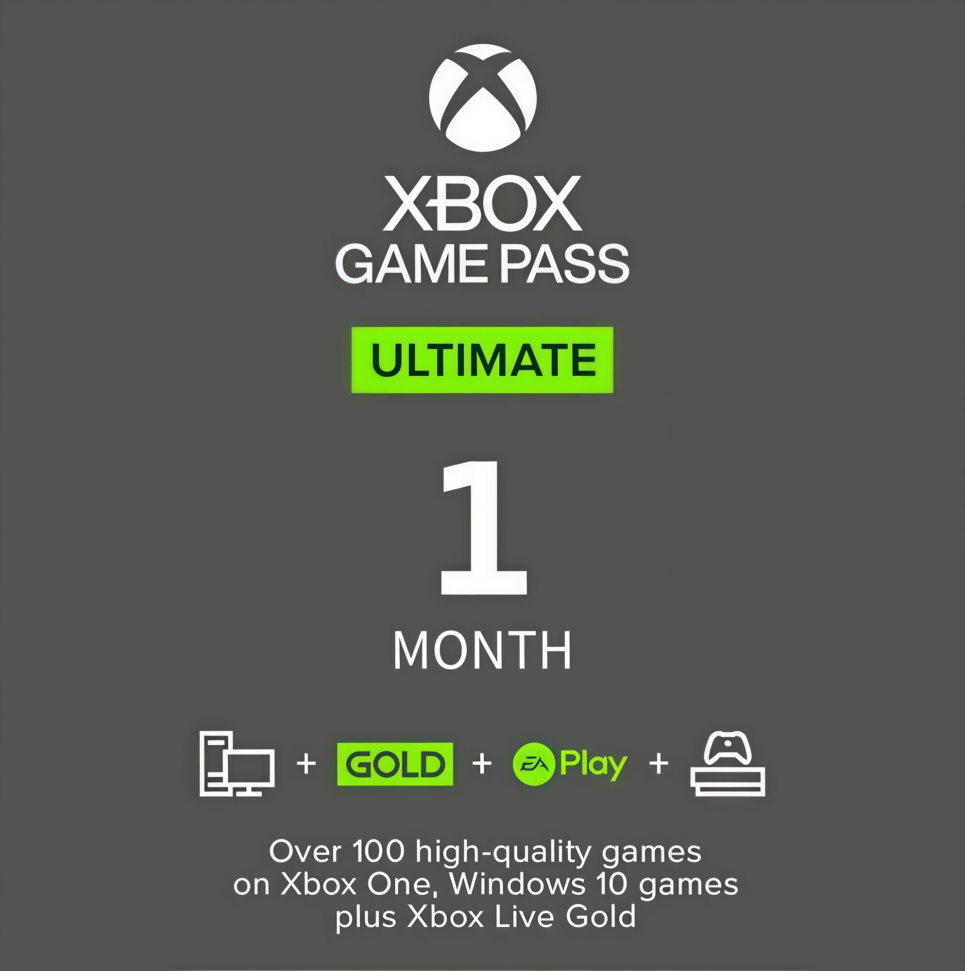 Подписка Xbox Game Pass Ultimate на 1 месяц Индия электронный 25-значный ключ (Xbox One/Series и ПК, )