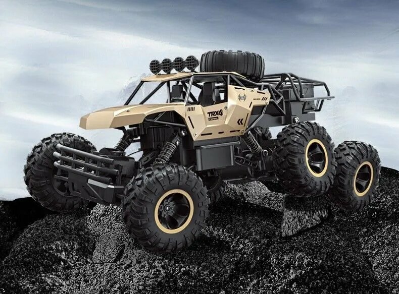 6 колёсный внедорожник 4 WD на пульте ДУ (радиоуправляемая машинка, полный привод) - золотой
