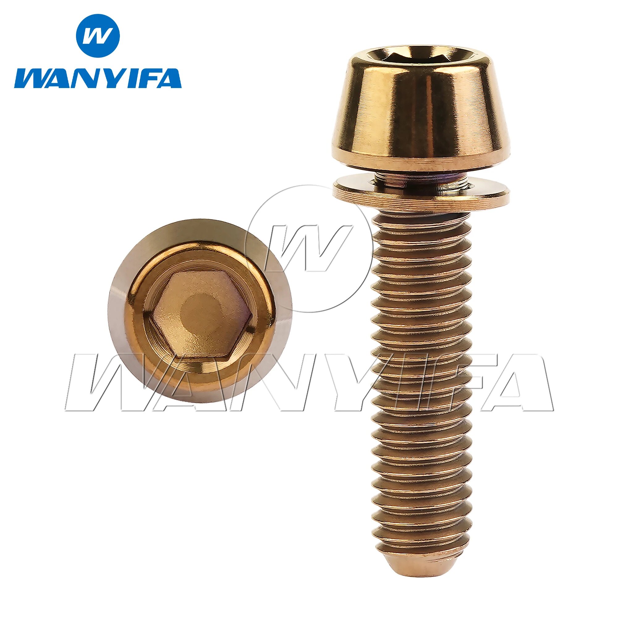 Wanyifa Титановые болты M5/M6x16 M6, Bronze, 16mm
