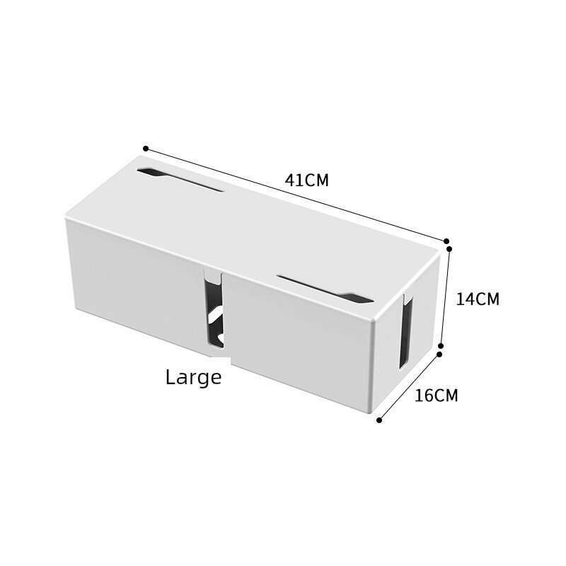 Большой белый ящик для хранения роутера для домашней организации кабелей с пылезащитной крышкой
