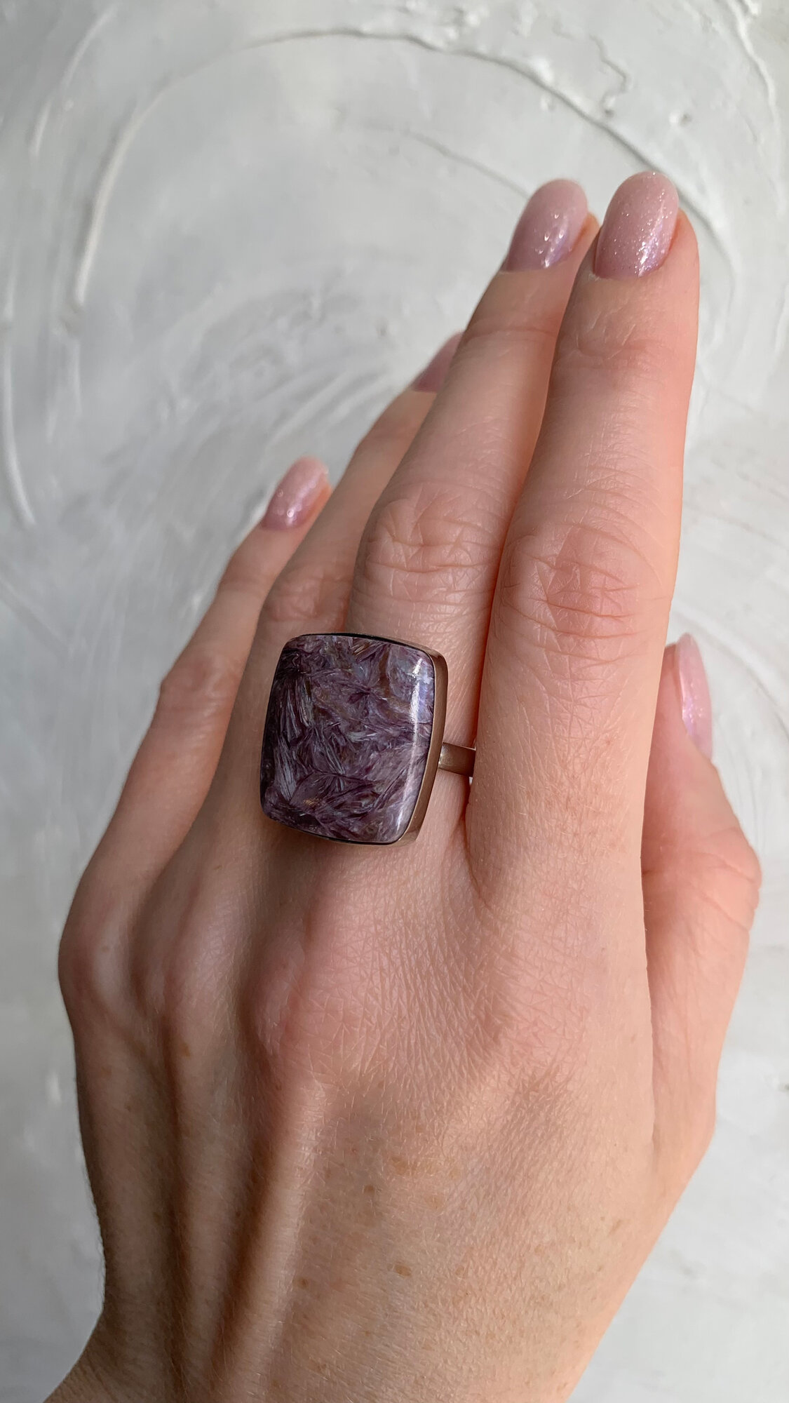 Кольцо-кулон, чароит