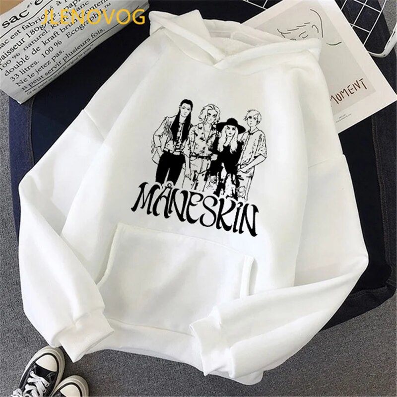 Толстовка Maneskin с принтом, белая, XXL, J00609179w