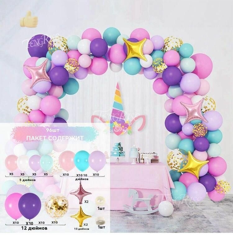 Набор воздушных шаров для фотозоны арка с днем рождения фонтан