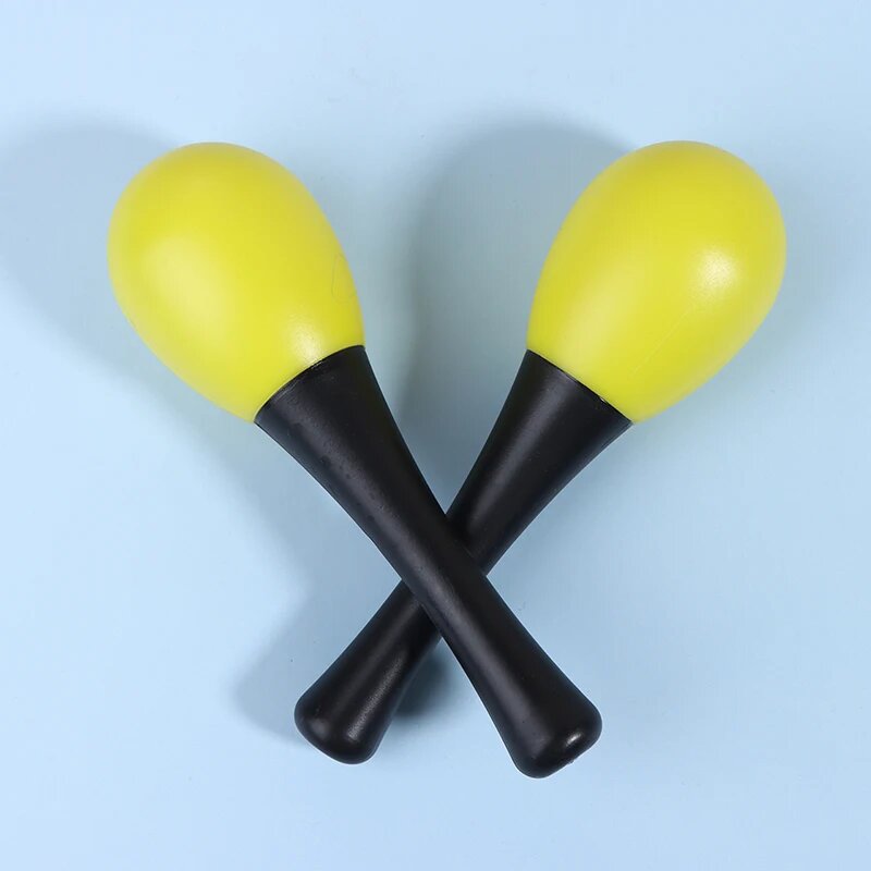 2 шт. детские пластиковые маракасы синие/красные/розовые Желтый, Yellow