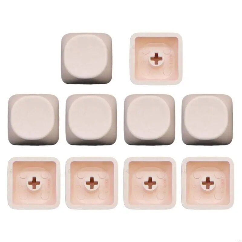 10 Keycaps PBT Beige White 1U
