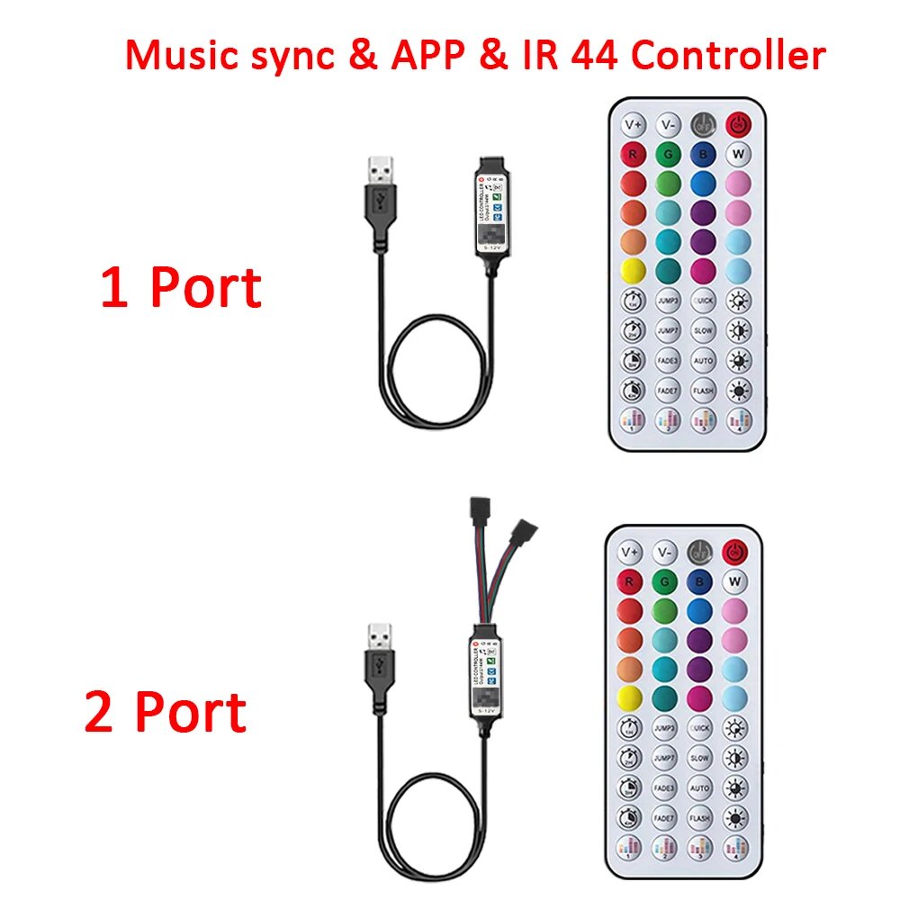 RGB-контроллер для светодиодных лент 5В 1port, Music 44 controller