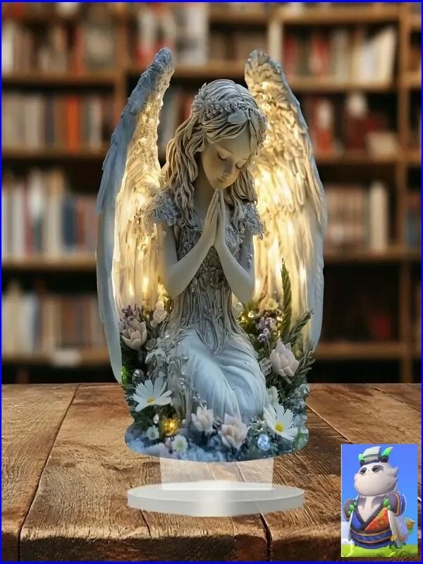 Молящийся ангел 2D Стоячие украшения, высота 20 см, белый, 1 шт