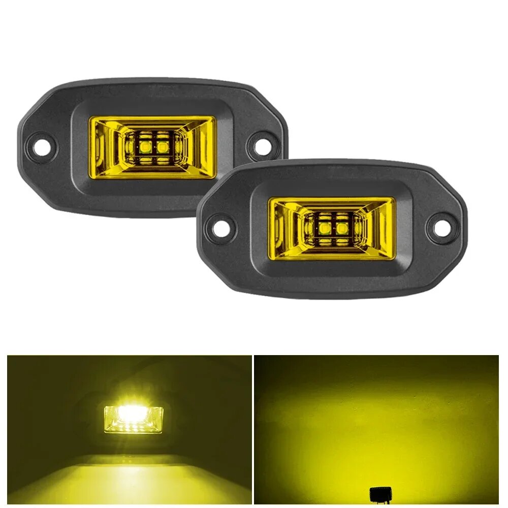1/2x4 дюйма 20 Вт прожектор светодиодный рабочий фонарь ходовое освещение для транспортных средств Барная стойка 12 В-24 В внедорожный 4x4 прицеп вилочный погрузчик грузовик Yellow-2PCS