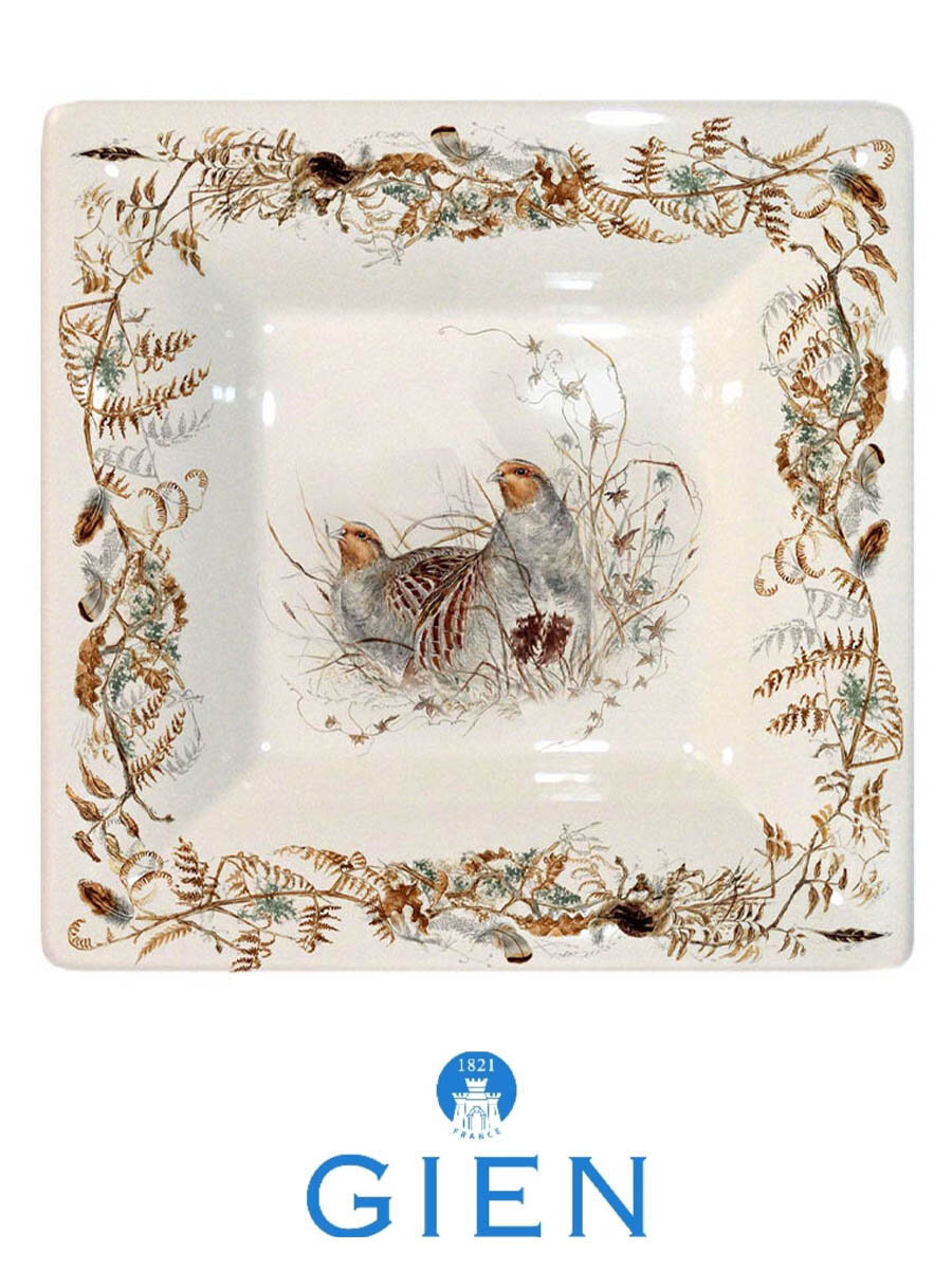 Блюдо квадратное Gien Sologne, 17x17 см, фаянс, Франция, коллекция Sologne