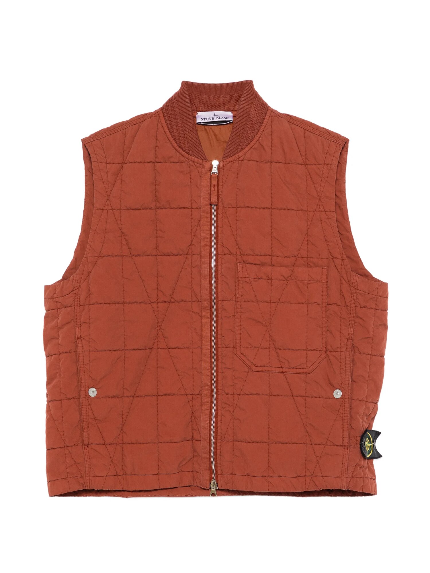 Пальто Stone Island Logo-patch gilet, размер M, brown