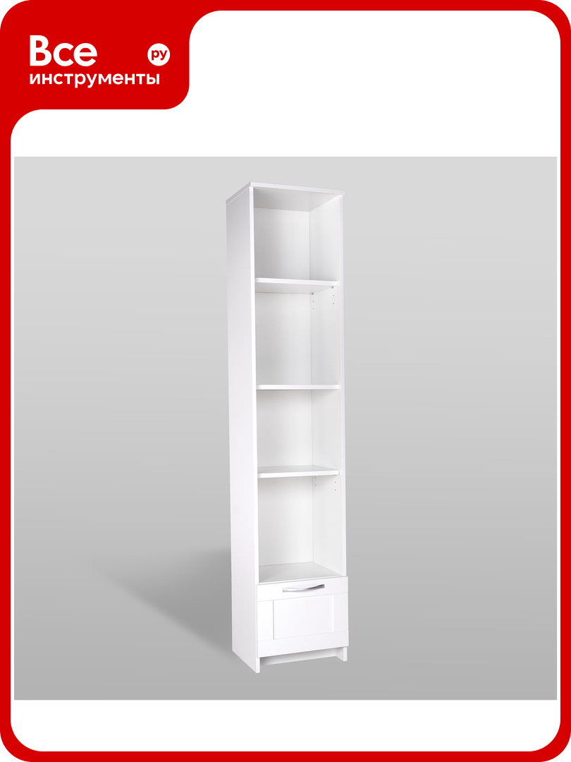 Стеллаж Гуд лакк сириус 1 ящик, 39x34x190 см, белый 2.02.07.130.1