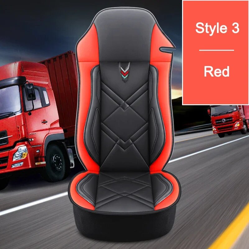 Универсальный чехол на сиденье грузового автомобиля для SCANIA Dongfeng IVECO ISUZU Volvo Benz MAN Renault DAF Hino TATRA Peterbilt Red For Style 3