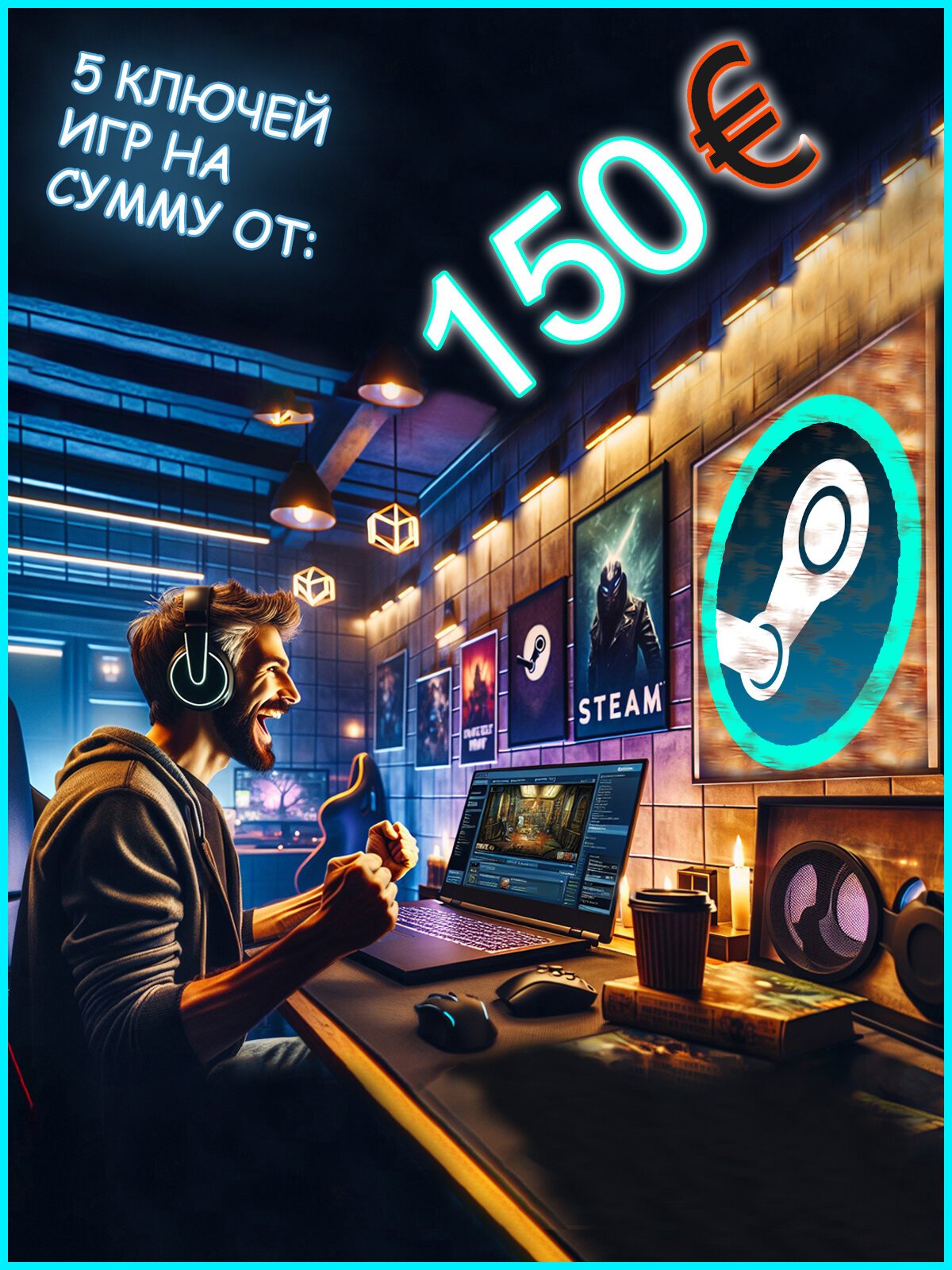 Steam 5 Ключей ПК Игр на сумму от 150 евро / Окупаемость / РФ+весь МИР(Global) / Стим Game Key PC
