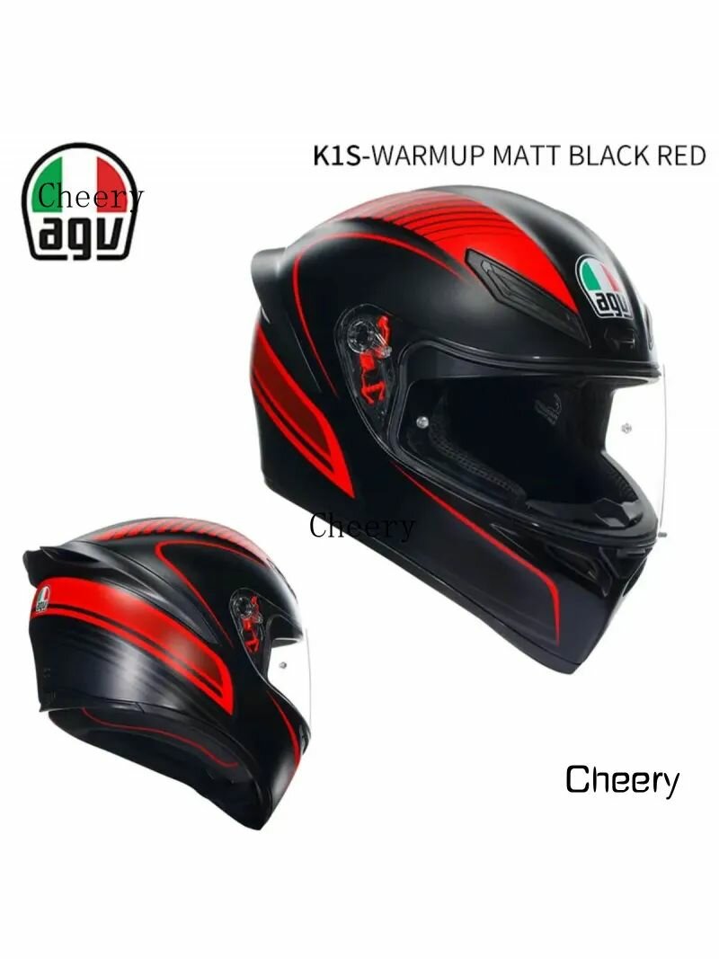 AGV K1S Мотоциклетный шлем красный-черный матовый M
