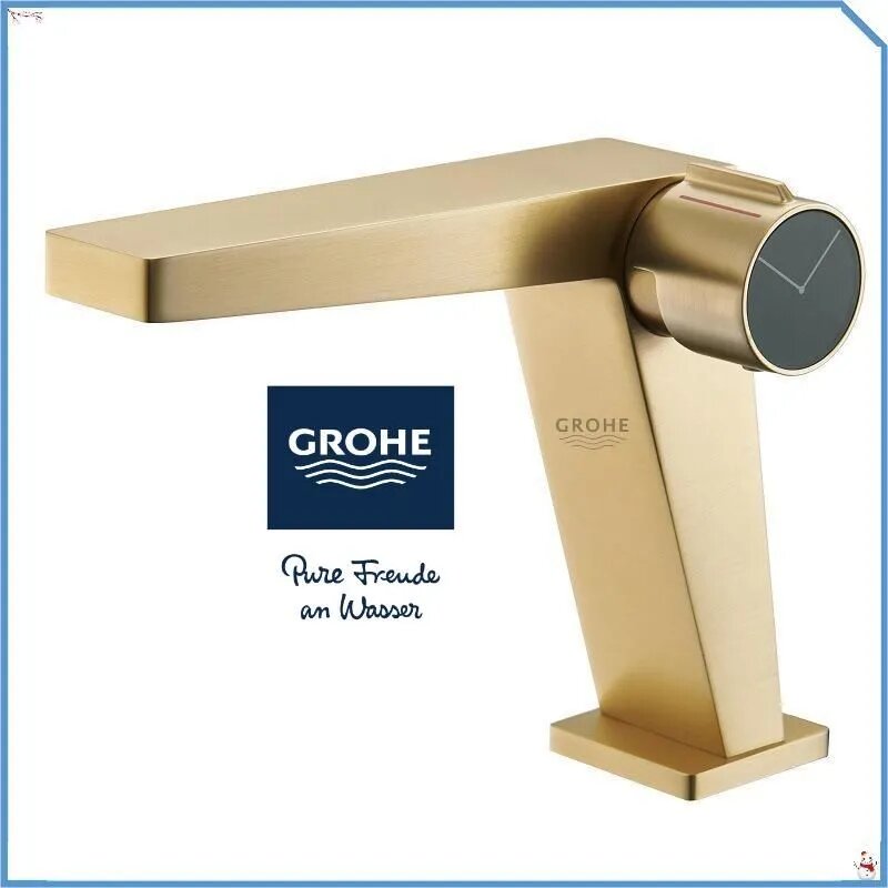 GROHE Смеситель для раковины, латунь, золотой, современный стиль, 135 мм