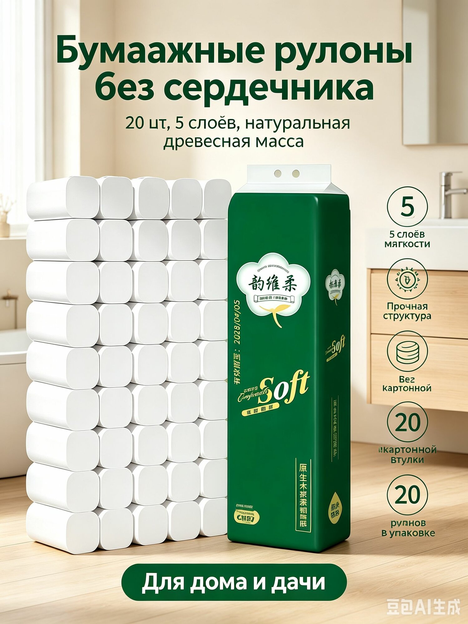 Туалетная бумага 20 шт