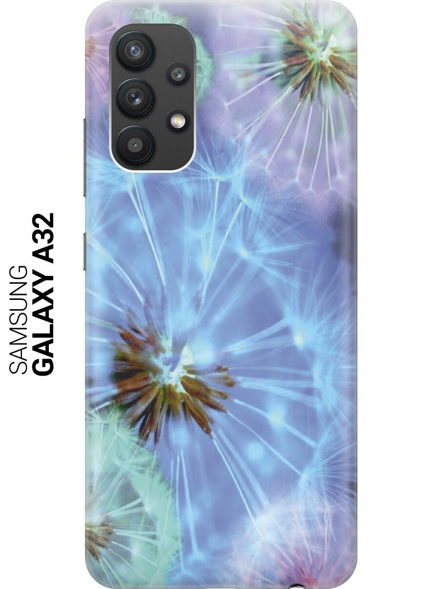 Силиконовый чехол на Samsung Galaxy A32, Самсунг А32 с принтом "Макро одуванчики"