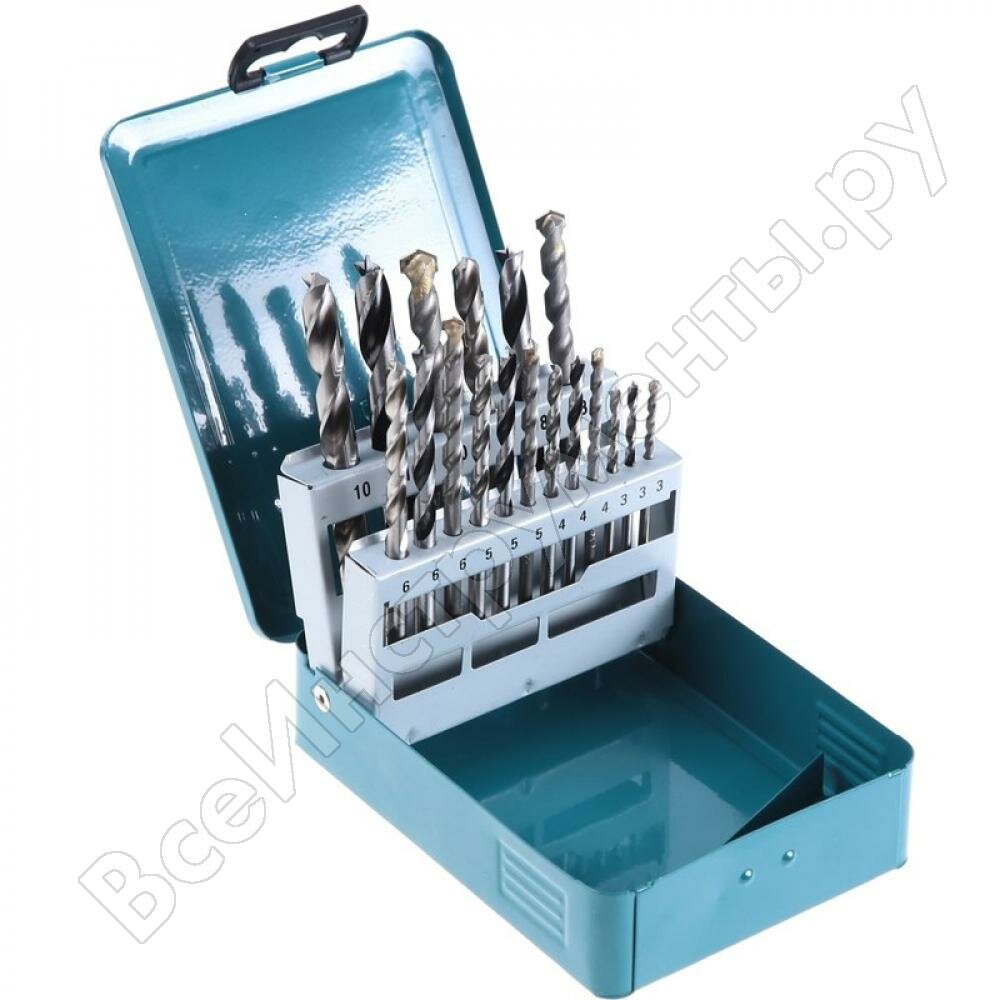 Набор сверл в ассортименте 18 шт Makita D-46202