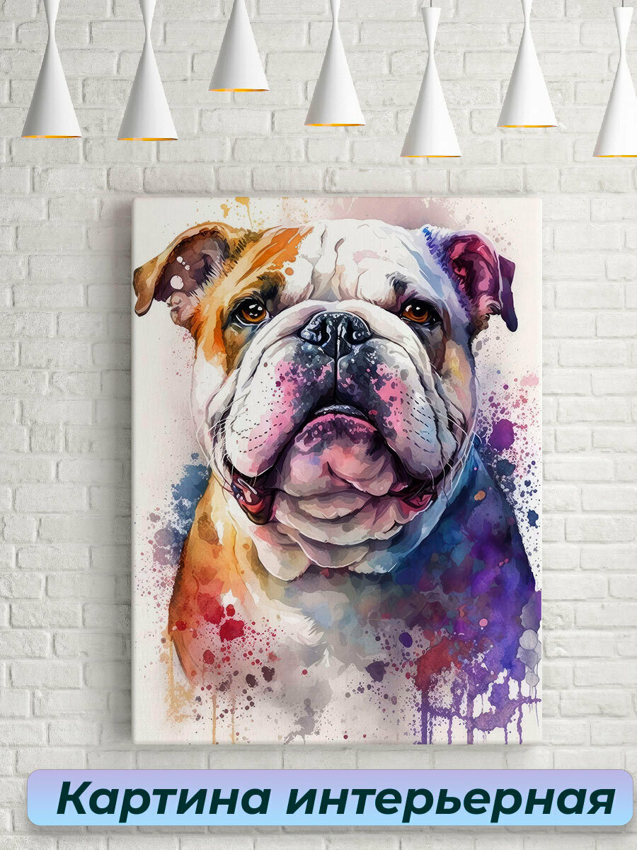 Картины для интерьера 30х40 Бульдог собака арт
