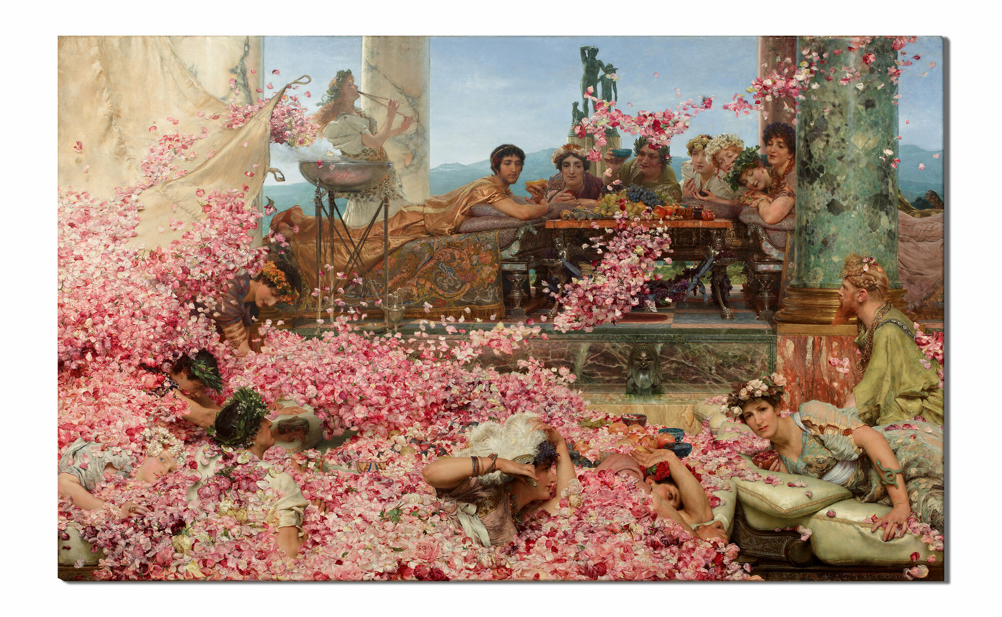 Картина для интерьера на холсте Лоуренса Альма-Тадема «Розы Гелиогабала» 49х80, холст натянут на подрамник