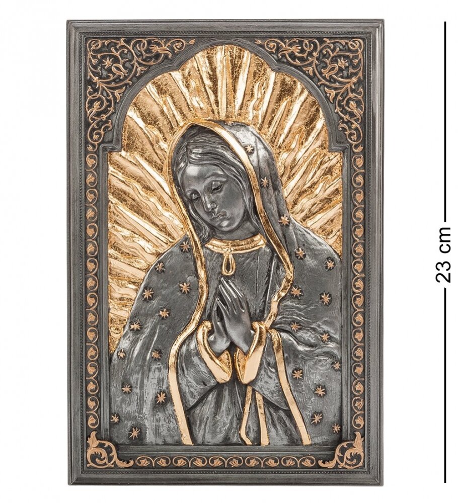 Панно Veronese "Дева Мария Гваделупская" (black/gold) WS-500