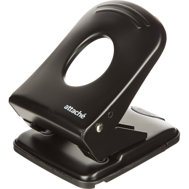 Дырокол металлический Attache Economy до 40 листов, с линейкой, цвет черный 1613576 JL8804