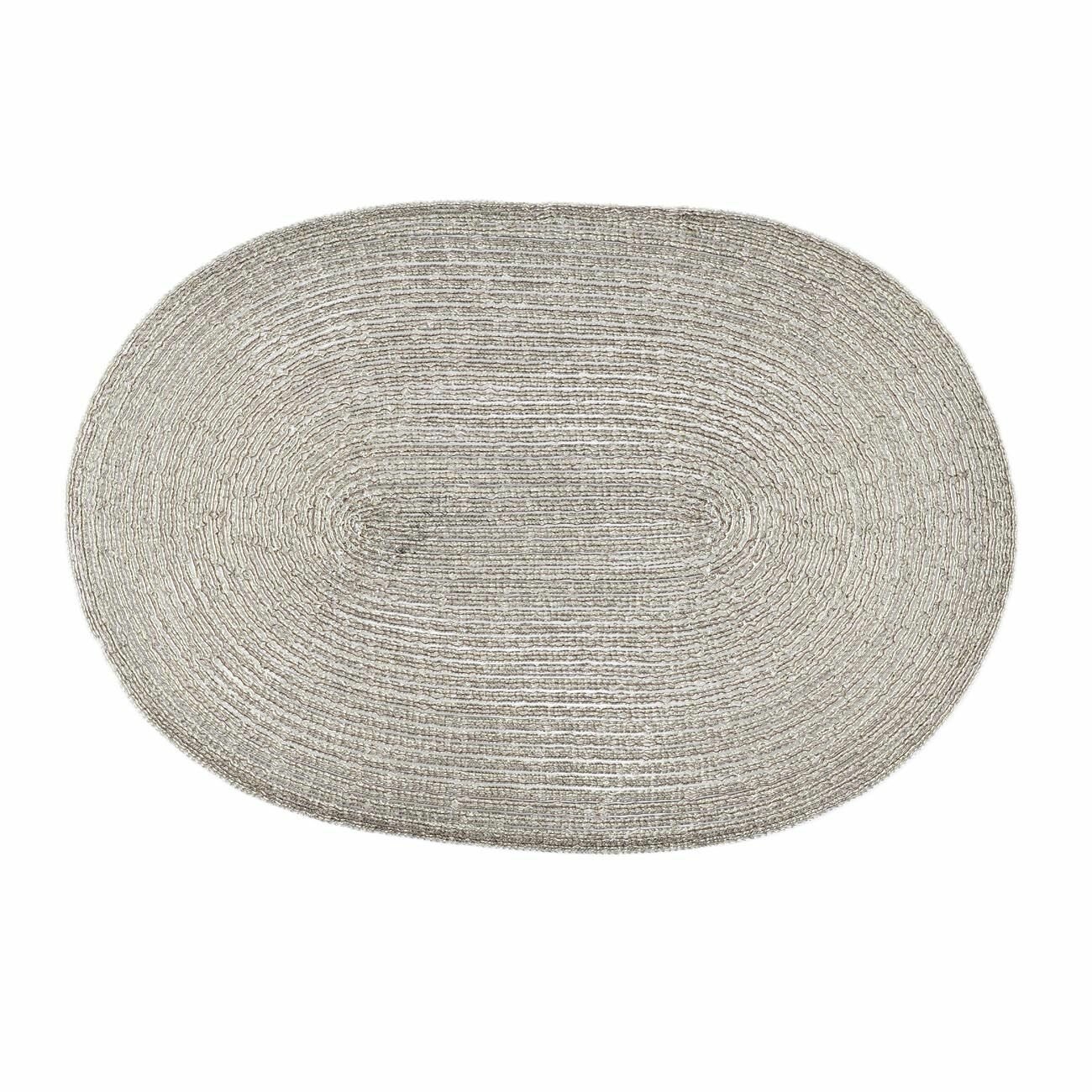 (W)Салфетка под приборы, 30х45 см, полиэстер, овальная, шампань, Rotary shine