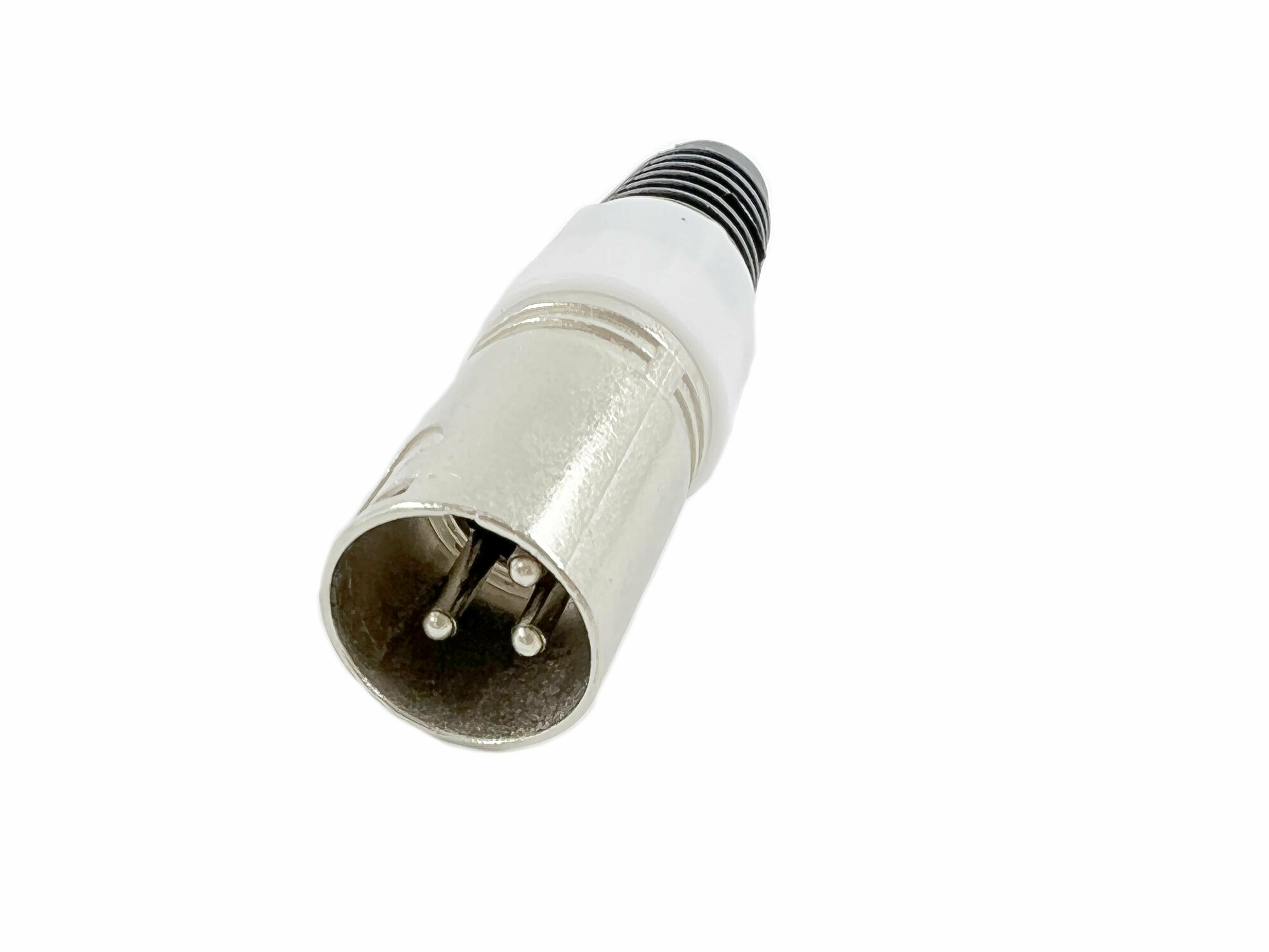Разъем XLR 3 Pin штекер металл цанга на кабель, белый( 1 штука)