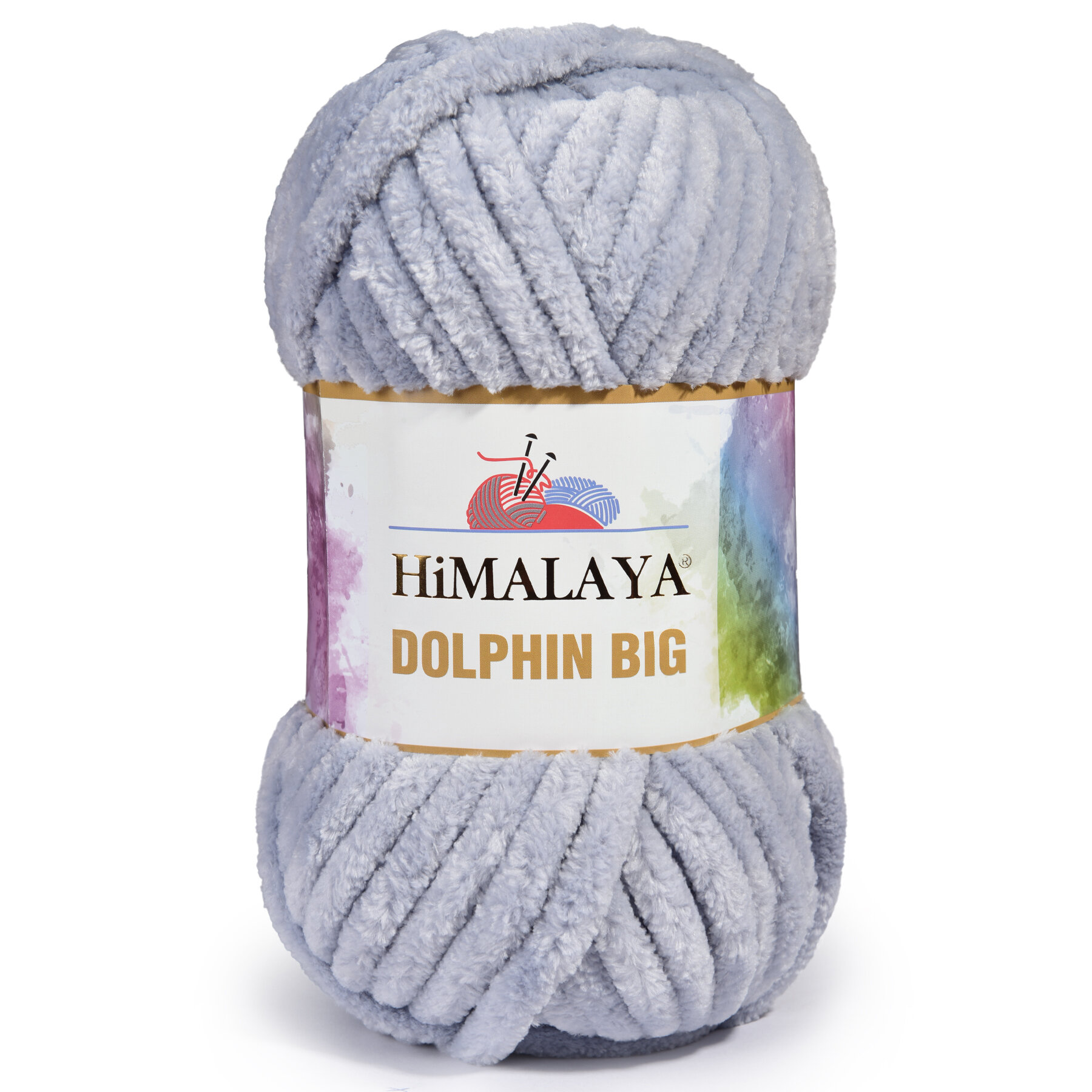 Пряжа Himalaya DOLPHIN BIG 100% Полиэстер, 200гр/80м, (76731 перламутровый серый) 1 упаковка (3 мотка)