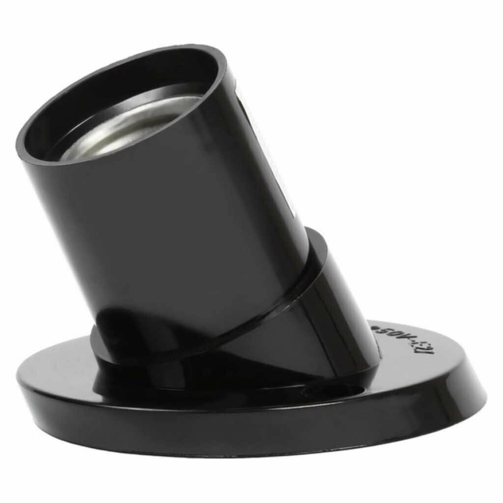 Патрон настенный E27 карболит черный без кольца 474002