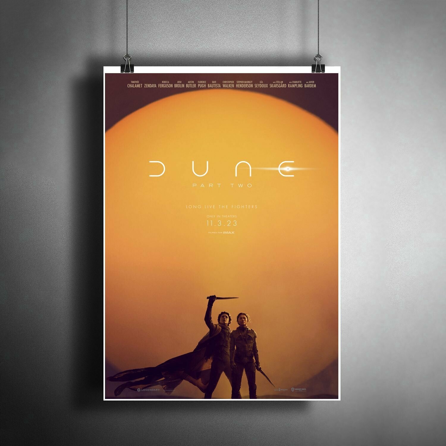 Постер плакат для интерьера "Фильм: Дюна. Часть 2 (The Dune 2). Тимоти Шаламе, Зендея" / A3 (297 x 420 мм)