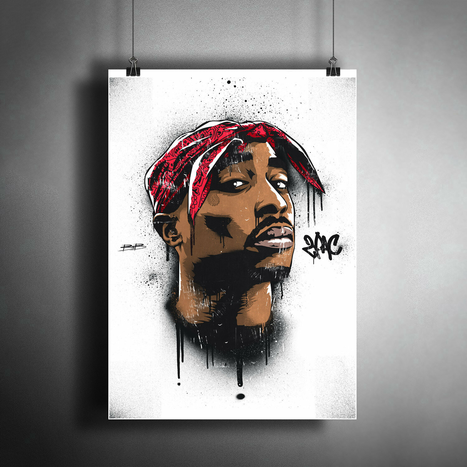 Постер плакат для интерьера "Американский хип-хоп-исполнитель Тупак Шакур. 2Pac (Tupac Shakur)" / A3 (297 x 420 мм)