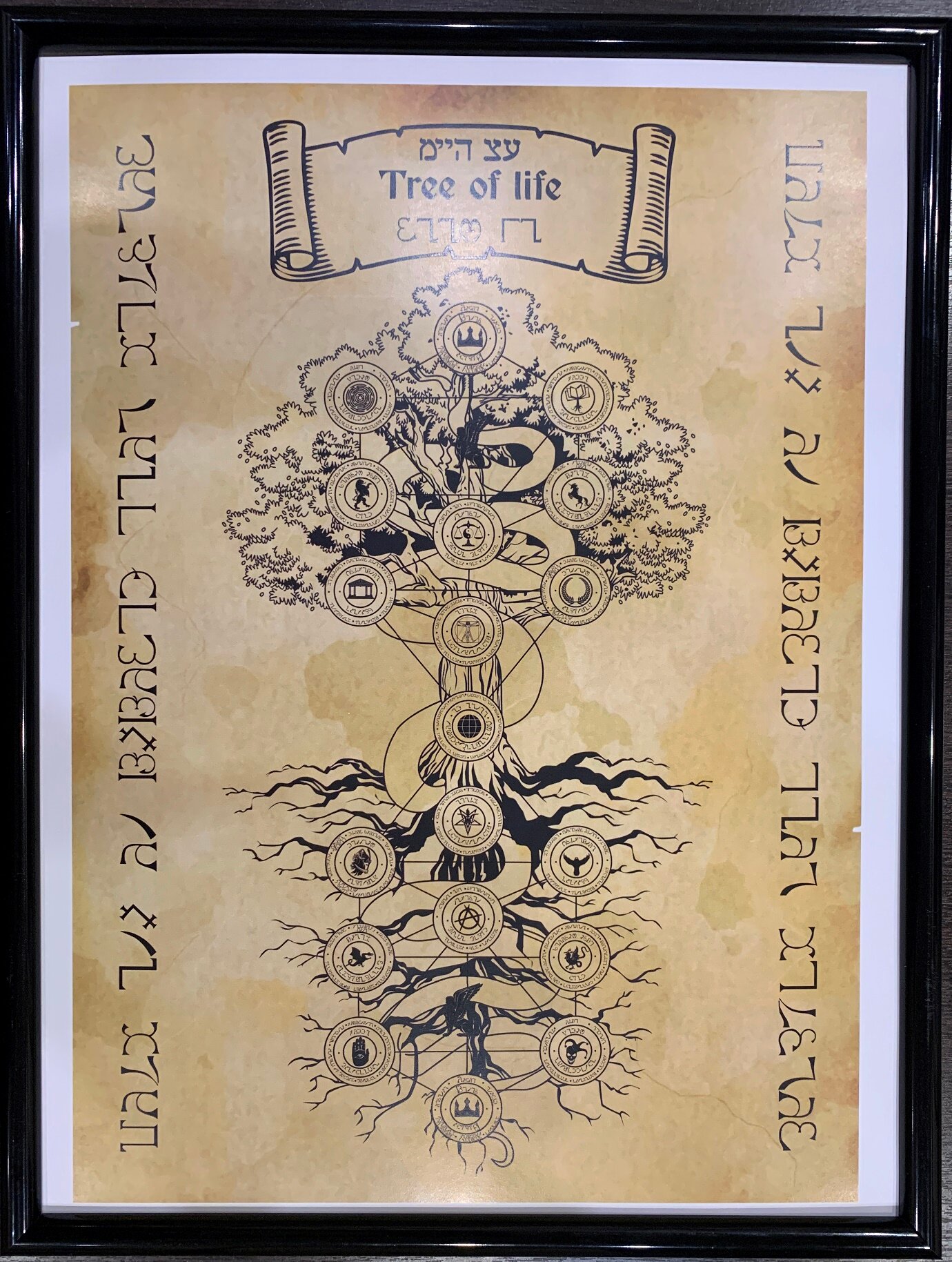 Постер Древо жизни Древо Сефирот в рамке А3 П-001