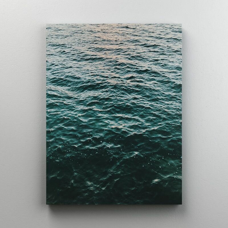Интерьерная картина на холсте "Текстура - ребристая гладь воды" размер 45x60 см