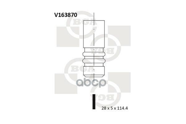 Клапан 28x5x114.40 IN ALFA 159 1.9/2.4JTDM 06- Bga арт. V163870