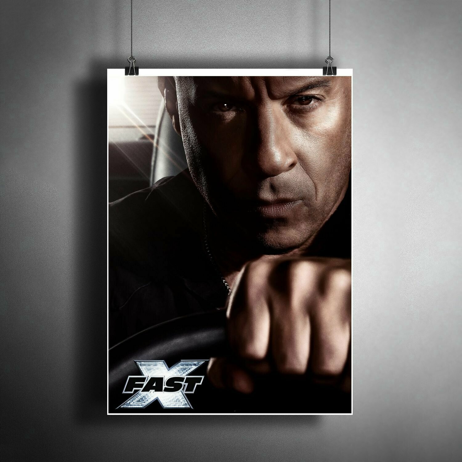 Постер плакат для интерьера "Фильм: Форсаж 10 (Fast X). Актёр Вин Дизель" / Декор дома, офиса, комнаты, квартиры, детской A3 (297 x 420 мм)