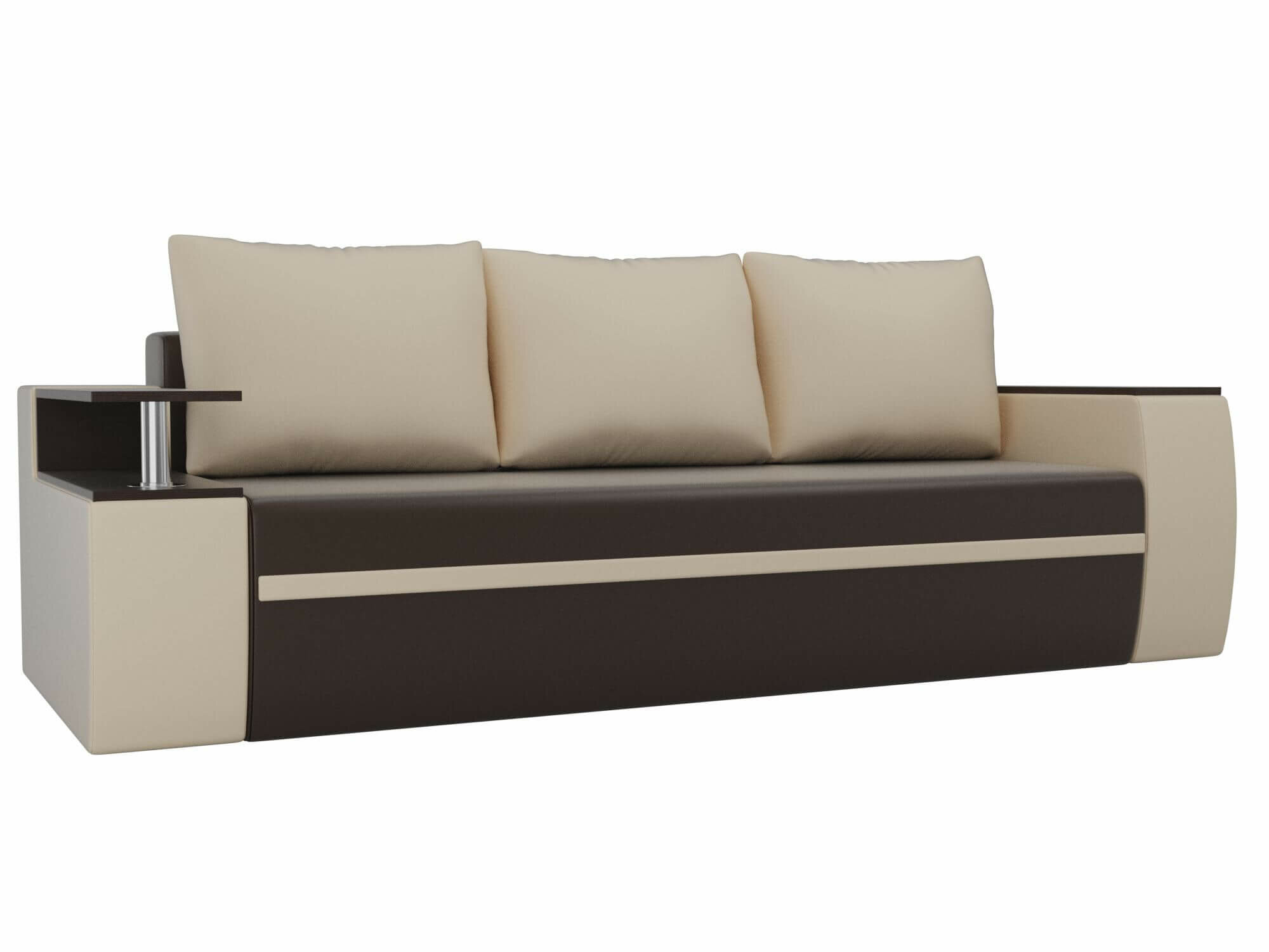 Artum Прямой диван Майами эко кожа коричневый бежевый