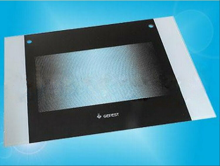 Стекло наружное двери духовки плиты Гефест 6100, 6140, 598х446 мм, черное