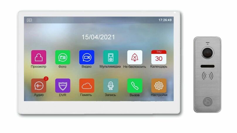 Tantos Stark HD SE (белый) и iPanel 2 HD + (металл) (комплект многофункционального домофона HD 10")