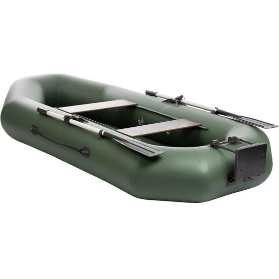 Лодка ПВХ Тонар Шкипер А280НТ надувное дно, навесной транец зеленый