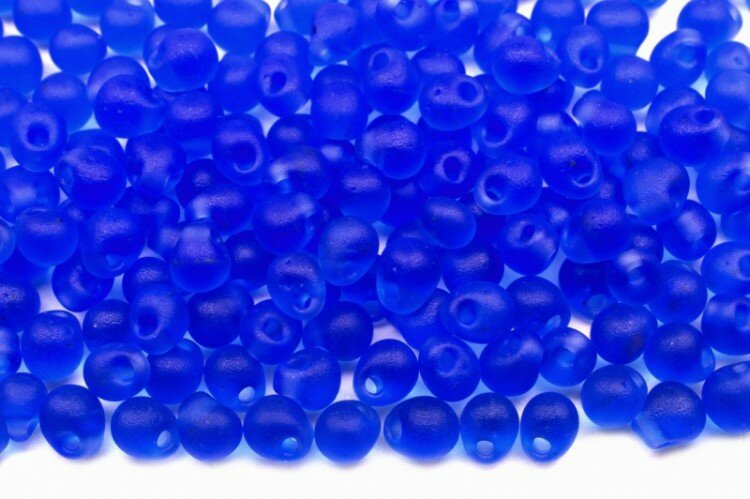 Бисер MIYUKI Drops 3,4мм #0150F сапфир, матовый прозрачный, 10 грамм