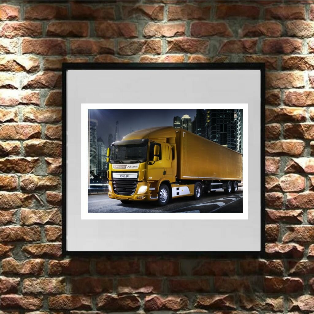 Плакат "Грузовик DAF желтый" Cool Eshe из коллекции "Автомобили", А4