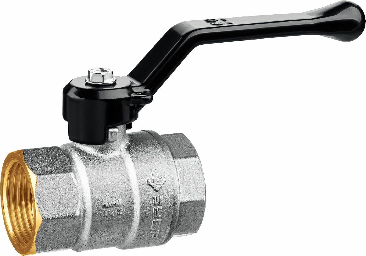 Кран шаровой ЗУБР полнопроходной мама-мама ручка никелированная латунь 1 дюйм 60 месяцев гарантии
