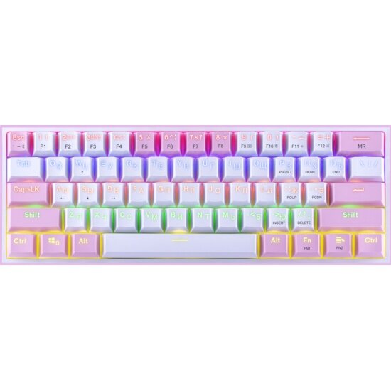 Клавиатура Redragon Fizz White/Pink (70672)