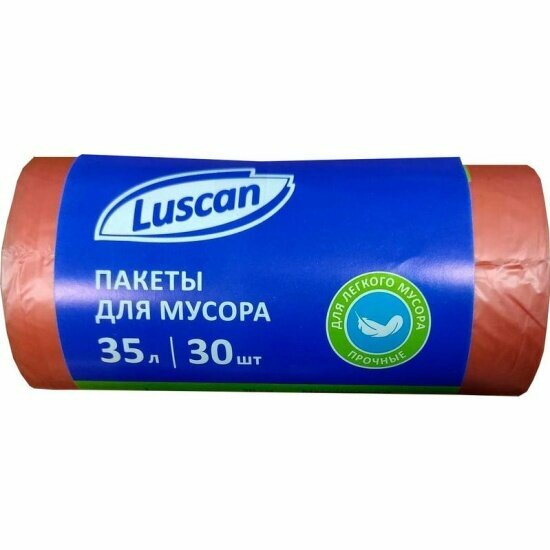 Мешки для мусора Luscan ПНД красные 35 л 30 шт/рул 8мкм 48х58см