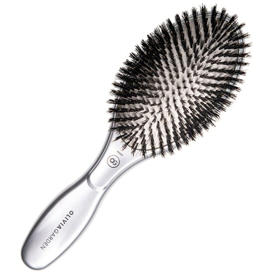 Щетка для волос Olivia Garden EXPERT CARE OVAL Boar Bristles Silver натуральная щетина