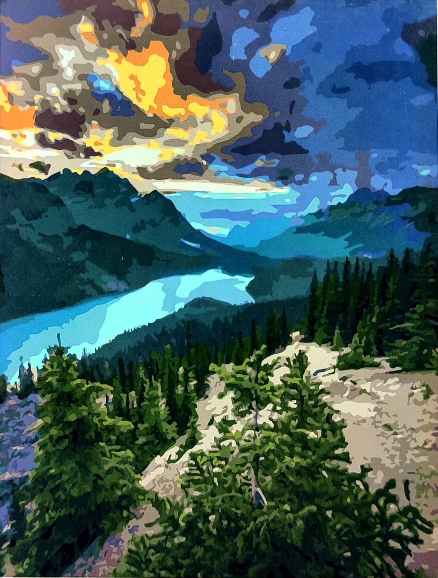 Картина по номерам Paintboy "Весенний горный пейзаж", 40x50 см