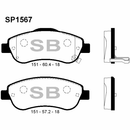 Колодки тормозные передние Sangsin Brake для HONDA CR-V 07-, 4 шт